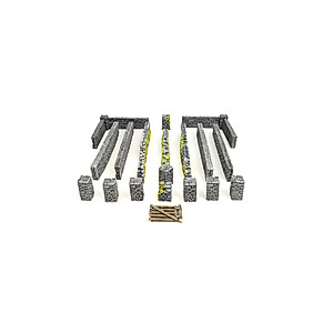 War World Gaming World at War Stone Wall and Pillar Sections Large Set – 28mm WW2 Normandy Wargame Terrain Model Diorama