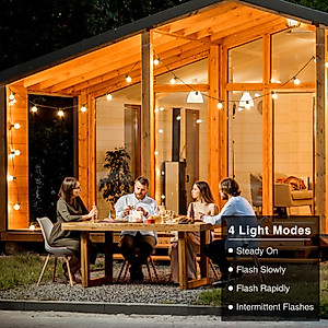 ZJOJO Solar Outdoor String Lights 35FT G40 Globe Patio Lights Outdoor String Lights Solar Powered with 15 Edison Glass Bulbs 2700K Shatterproof Hanging Lights for Porch Garden Backyard Pergola Bistro