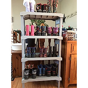 RAKABOT Water and Sand Collecting and Draining Unique Shoe and Boot Rack for Home 23.5 Inches 2 Levels Stores up to 4 Pairs of Men Boots and 6 Women Boots