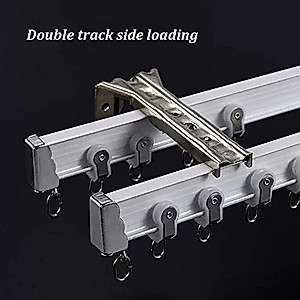 Shower Curtain Track Living Room Double Rods Curtain Track, Flexible Curved RV Bendable Track System Ceiling Or Wall Mount Bendable Curtain Rail For Living Room Bedroom Ceiling Track Set (Color : Wal