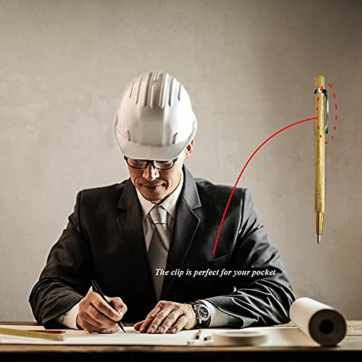 Tungsten Carbide Tip Scriber Marking Engraving Pen for Stainless Steel, Ceramics and Glass Carving (Gold)