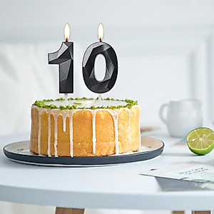 Number 11 Candles,11th Birthday Candles, Black Happy Birthday Candle for Cake,3D Design Cake Topper Decorations for Boy Man Pet Birthday Party Wedding Anniversary Celebration Supplies (Black, 11)