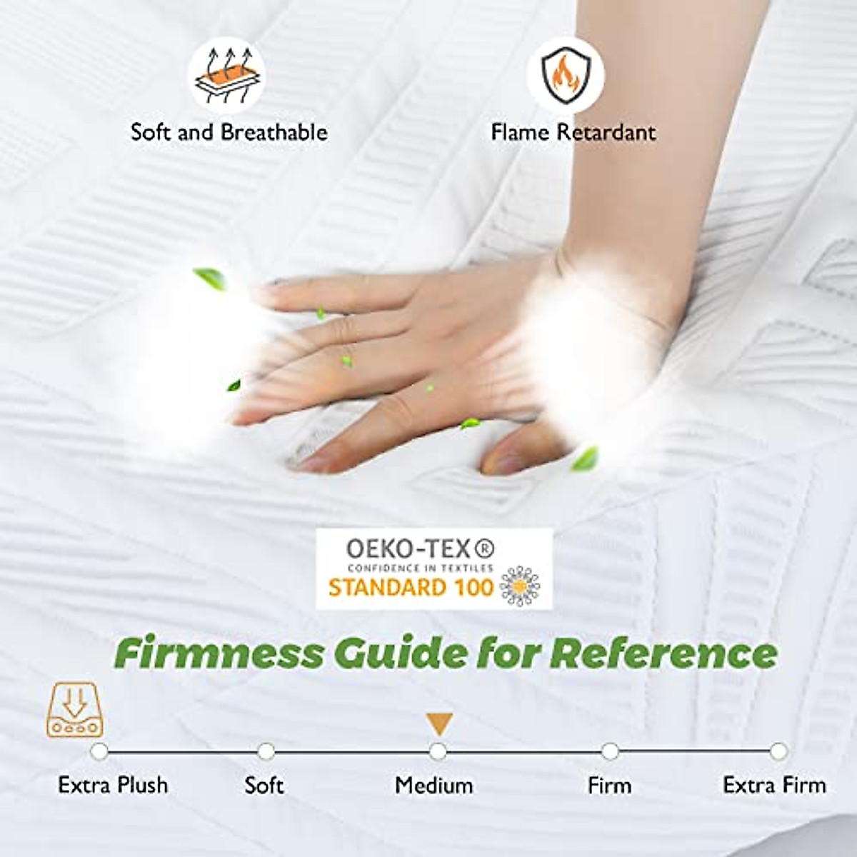 KOMFOTT 8 Inch Mattress Queen Size, Cooling-Gel Memory Foam Mattress with Jacquard Cover, Pressure Relief & Spine Protection, Medium Firm Mattresses, CertiPUR-US Certified Queen Bed Mattress in a Box