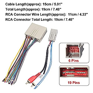 X AUTOHAUX 70-5521 Car Stereo CD Player Wiring Harness Set Wire Radio Adapter 2 RCA Connector for Ford Freestar 2004-2007