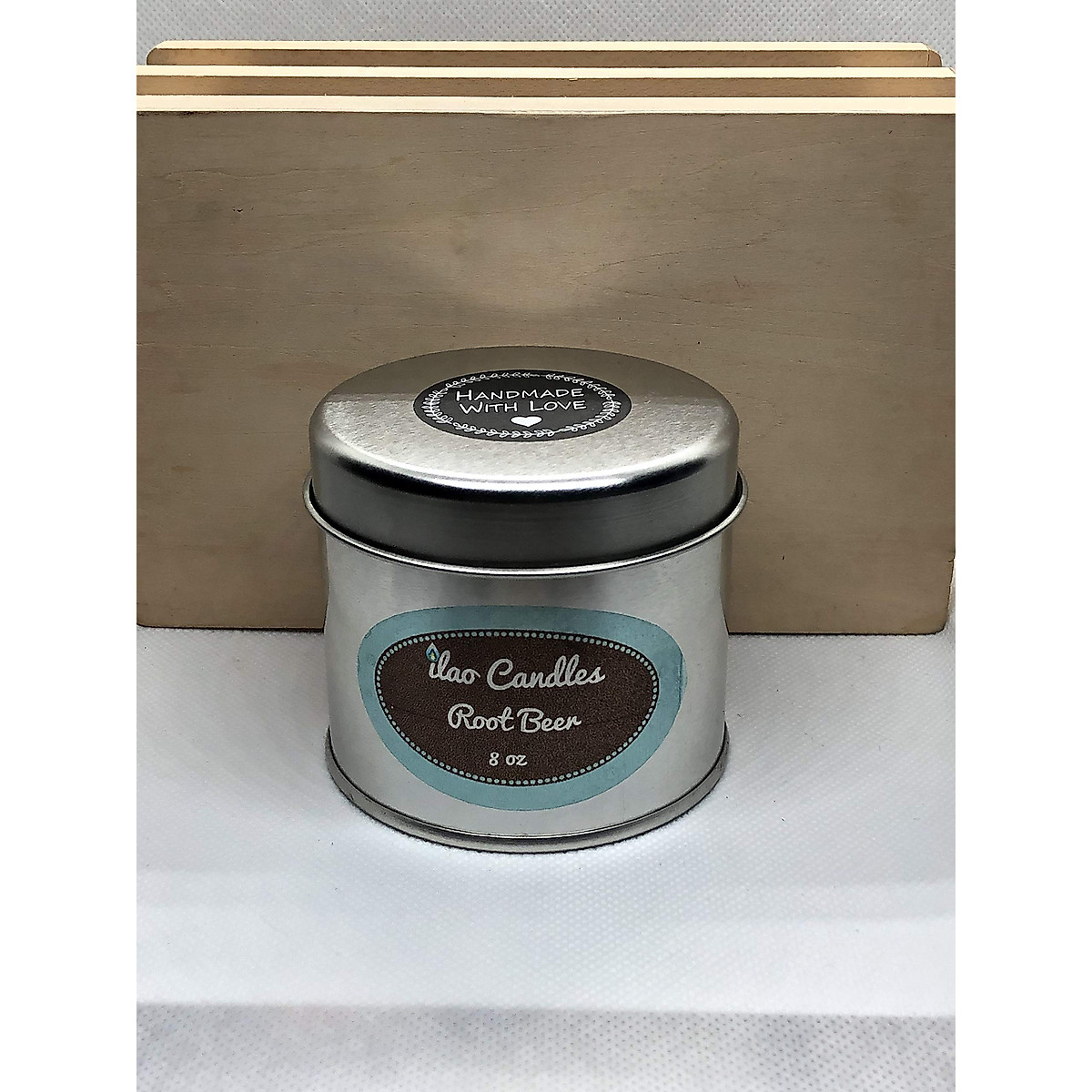 Root Beer 8 oz Tin Jar Pure Soy Wax Candle Hand Poured in the USA
