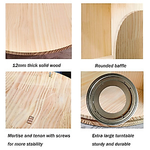 ZORA-KING 7 Tier Rotating Shoe Rack Tower, Solid Wood Spinning Shoe Display Lazy Susan, 360° Revolving Free Standing Shoes Closet Handbag Organizers (67 H* 23.6" W * 23.6" D)