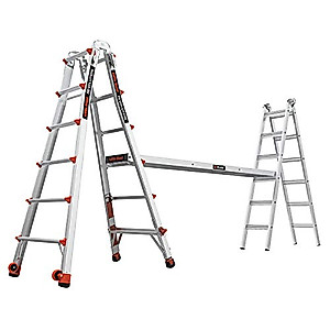 Little Giant Ladders, Revolution with Ratchet Levelers, M26, 26 ft, Multi-Position Ladder, Ratchet™ leg levelers, Aluminum, Type 1A, 300 lbs weight rating (12026-801)