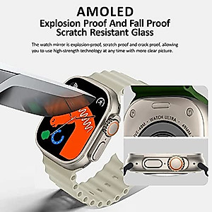 New HK8 Pro Max Smart Watch Ultra Series 8 AMOLED Screen 49mm 2.12 inch Compass NFC High Refresh Rate Smartwatch Men Sport Watch (Orange)