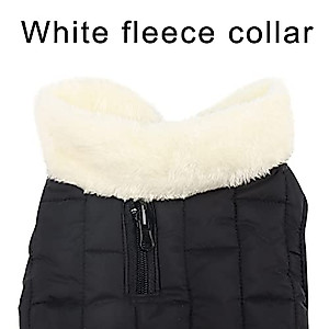 JoyDaog Reflective Belt Dog Coats for Small Dogs,Reversible Warm Puppy Jacket for Cold Winter,Black S