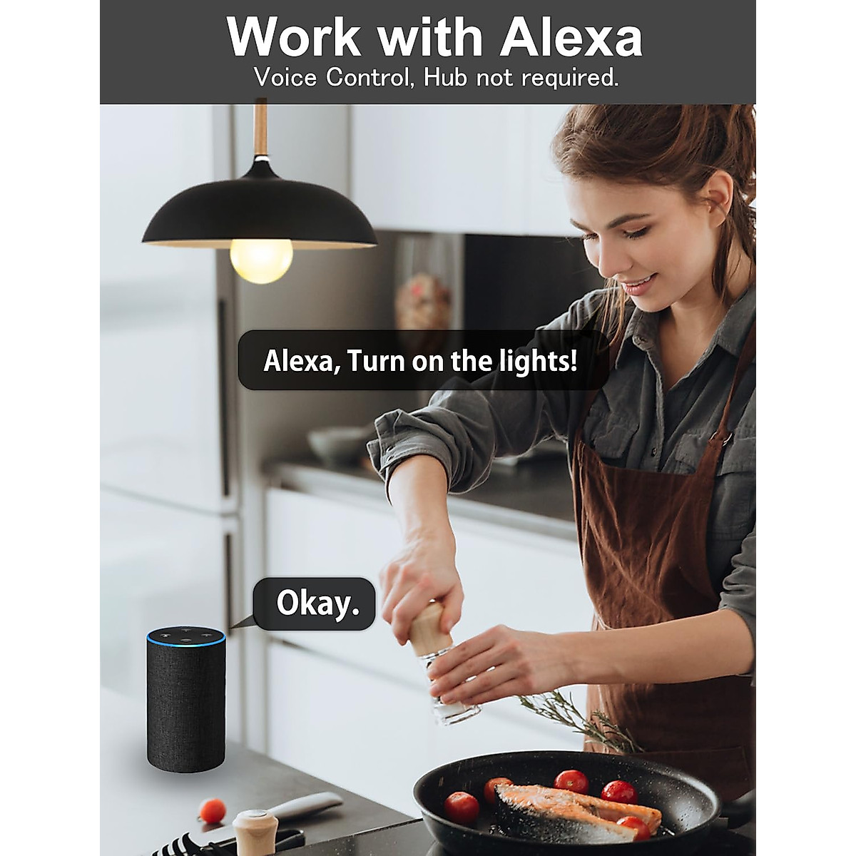 ILC Alexa Light Bulbs, 12W, Smart Light Bulb Work with Alexa Required Echo Device, 2700K-6000K Warm White to Daylight Turnable, A19 E26 No Hub Required (6 Packs)