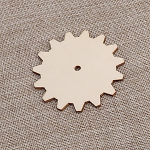 Homoyoyo 30 Pcs DIY Wood Craft Wood Cutouts Wooden Chips Wood Embellishment Unfinished Wood Ornaments Wooden Steampunk Gears Wood Slice Wood Circles for Crafts Wood Grain Wood Crafts Bamboo
