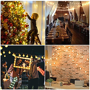 Solar Globe String Light 100 LED 39FT Outdoor Patio Lights , Waterproof & 8 Modes for Christmas,Halloween,Yard Party, Garden,Wedding,Home (Warm Yellow)