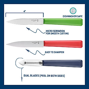 Opinel Les Essentials+ Kitchen Prep Bundle - Red