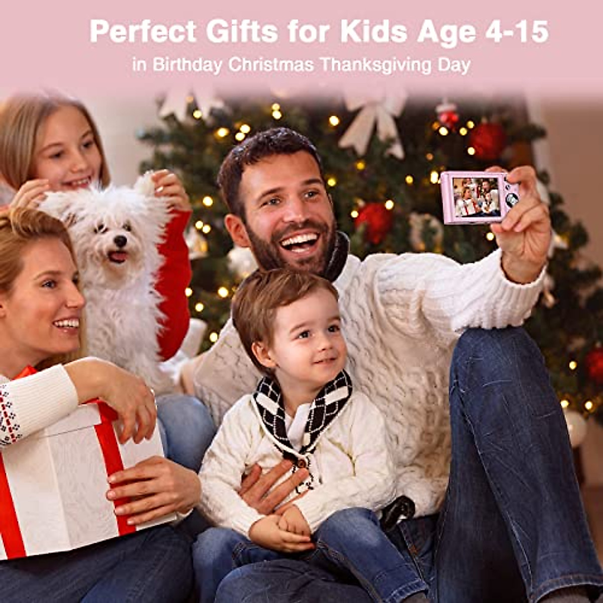 Digital Camera, Kids Camera with 32GB Sd Card, Autofocus FHD 1080p 48MP Compact Camera with 16x Digital Zoom, Vlogging YouTube Camera for Kids, Teens, Students, Girls, Boys, Adults, Beginners