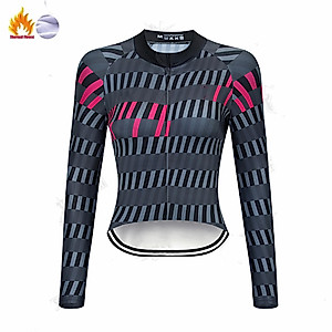 Cycling Winter Jacket Bicycle Long Sleeve Warm Tops Women's Outdoor Thermal Fleece Jersey Mtb Road Bike Sports Clothing (9, Medium)