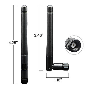 WiFi Antenna PC Bluetooth Antenna Dual Band 2.4Ghz 5Ghz 3dBi RP-SMA Male (with No Pin) for Gaming Motherboard, RV Camera, Mini PCIE M.2 Wireless Card, Router - 2 Pack