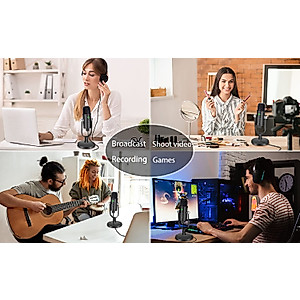 PROAR Microphone for Podcast, USB Microphone Kit for Phone, PC/Micro/Mac/Android,Professional Plug&Play Studio Microphone with Stand for Gaming, Online Chatting, Videos, Voice Overs, Streaming