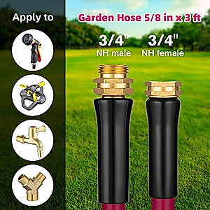 WELLUCK Garden Hose 5/8 in x 3 ft, Heavy Duty Durable Anti Kink Flexible Garden Water Hose for Drinking Water Safe BPA Free, All-weather Lightweight Water Hose for Garden RV Camper Marine