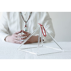 LYLFcrystalbowl 6inch Crystal Singing Bowl Triangle Crystal Singing Pyramid with bag Free Mallet