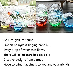 Handmade Timer Bubble Singing Dream Foam Crystal Hourglass Glass Craft for Lover Birthday Present 8 Inch 20 cm High -Purple