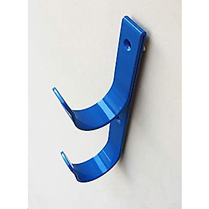 4 PCS Set Wide Pool Pole Hangers Heavy Duty Blue Aluminium Holder Hooks with Screws Perfect Hook Holders for Swimming Pool,Telescopic Poles,Skimmers,Nets Brushes,Vacuum Hose,Garden Equipment Etc