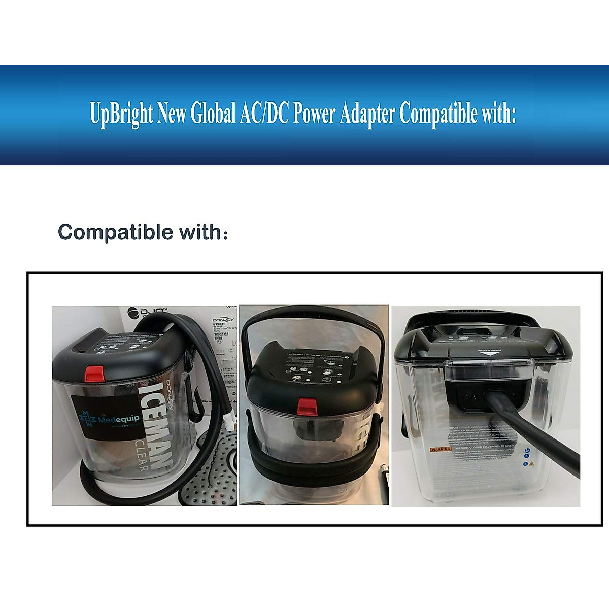 UpBright 8.5V AC/DC Adapter Compatible with Donjoy Iceman Clear 3 13-5058 135058 Cold Therapy System DJO OJO 11-1631 Clear3 AOEM ADS010C-W085090 PN 13-4882-0-00000 8.5VDC 900mA Power Supply Charger