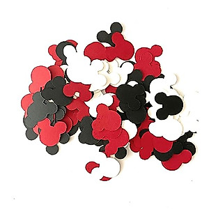 Red Black and White Mouse Head Paper Confetti 1 Inch 450 Pieces