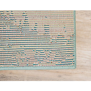 Unique Loom Positano Collection Coastal Modern Fish Light Blue Area Rug (5' x 8')