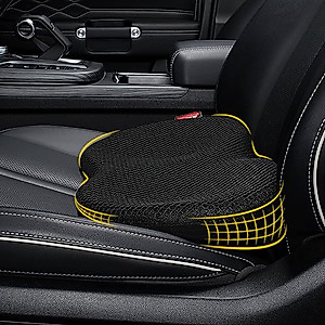 kingphenix Wedge Car Seat Cushion: Memory Foam Truck Seat Cushion for Car Seat Driver - Sciatica and Back Pain Relief - Enhancing Driving Comfort -Black