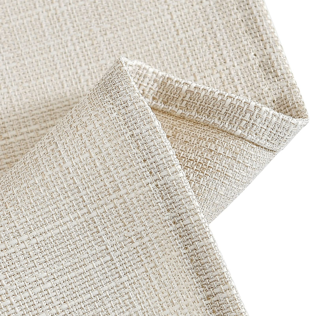 jinchan Beige Kitchen Curtains 36 Inch Linen Textured Tier Curtains Tab Top Cafe Curtains Farmhouse Short Small Window Curtains Light Filtering for Country Rustic Bathroom Laundry Room RV 2 Panels