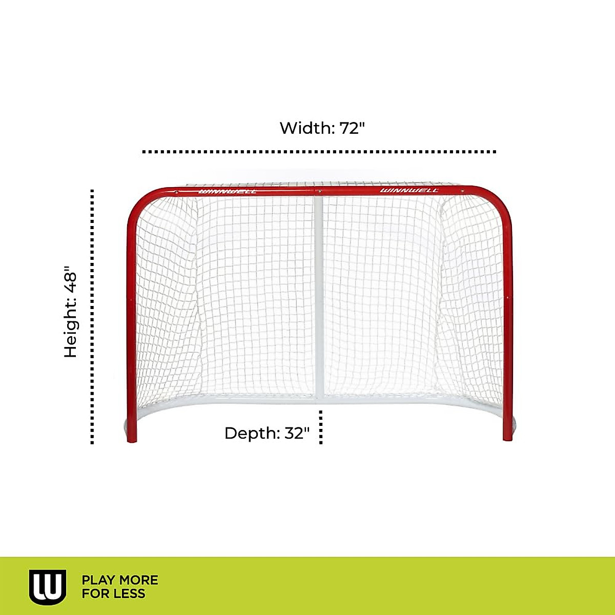 Winnwell Regulation Size Hockey Net - Indoor & Outdoor Heavy Duty Goal - Good for Street, Field & Rink