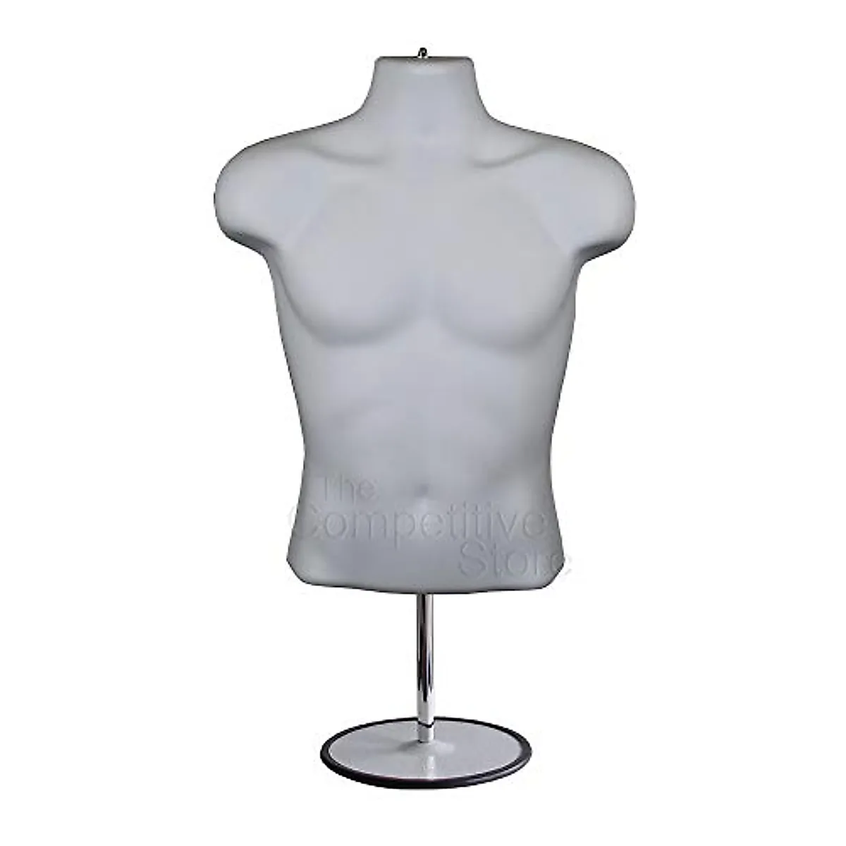 4-Pack Male Mannequin Torso, Dress Form Hollow Back Body Tshirt Display, w/Stand for Counter by EZ-Mannequins for Craft Shows, Photos or Design, Easy to Assemble and Store, S-M Clothing Sizes, White.