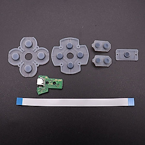 OCity USB Charging Port USB Socket Board 12 pin Flex Ribbon Cable Conductive pad Replacement for PS4 PRO JDM 050 JDM 055 Controller JDS-055 JDS055
