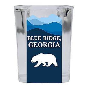 Blue Ridge Georgia Mountains Bear Rustic Souvenir Square Shot Glass