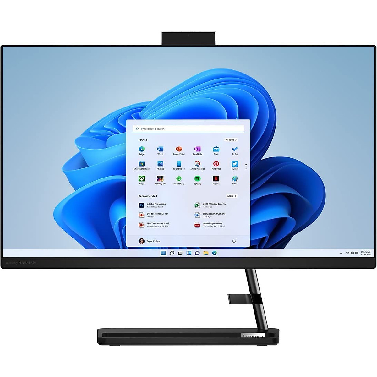 Lenovo IdeaCentre AIO 3i AIO Desktop 23.8" FHD IPS Anti-Glare Display 11th Generation Intel i3-1115G4 Processor 16GB RAM 1TB SSD Intel UHD Graphics Harman Kardon Win11 Black + HDMI Cable