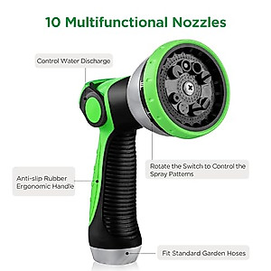 eletecpro Metal Garden Hose 100ft, 304 Stainless Steel Heavy Duty Water Hose With 2 Nozzles for 15 Functions, No Tangle and Kink, Lightweight & Flexible, Tough and Pet Proof, for Yard, Lawn, RV