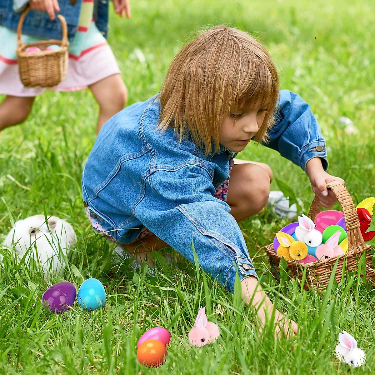 TOY Life Easter Basket Stuffers with Bunny 24 Pack Egg Fillers for Kids Eggs Toys Inside, Mini Stuffed Animals, Hunts Surprise