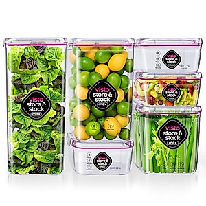 WC Redmon Visto MAX Cube QT Set of 4 Storage Bins, 5.71 Quart, Clear