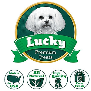 Lucky Premium Treats Plain Rawhide Sticks – All-Natural Rawhide Dog Treats for Extra Small Dogs, Gluten Free Premium Toy Breed Dog Treats (50 Chews)