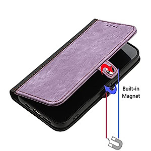 WATSKY for Oppo A57/REALME V23/A77 5G/A57E 4G/A57S 4G/A77 4G/1+Nord N20 SE 4G Contrast Flip Phone Case Purple