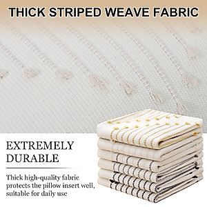 Mecatny Boho Throw Pillow Covers Beige and Cream White Pillow Covers 12X20 Set of 2 Farmhouse Lumbar Pillow Covers for Couch Sofa Living Room