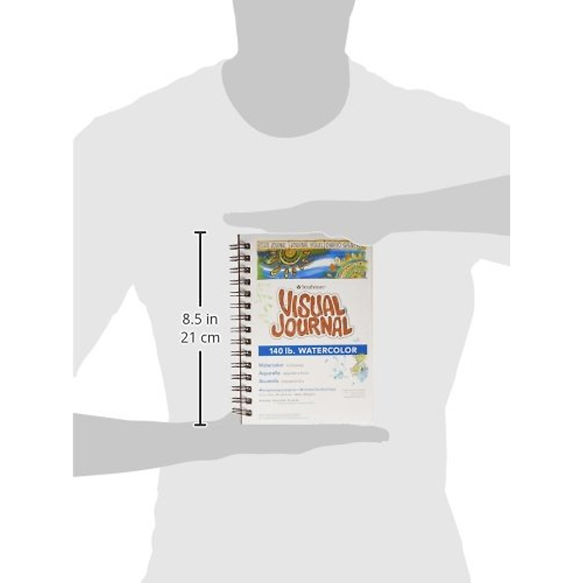 Strathmore 460-55 400 Series Visual Watercolor Journal, 140 LB Cold Press, 5.5"x8", 22 Sheets , White