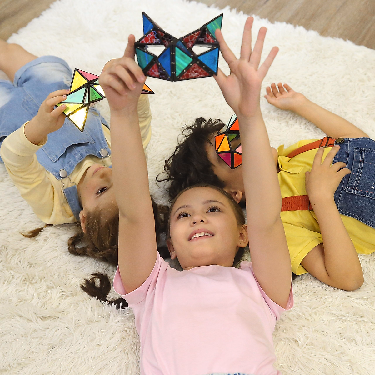 TOSY Magnet Pyramid Stone - 1 Cube Transforms into 1 Billion Shapes, Easter Basket Stuffers Essentials for Kids/Teens, 243 Rare Earth Magnets, Holographic Design, Puzzle/STEAM Toy