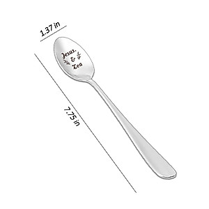 Jesus Gifts for Pastor Tea Spoon Gifts for Men Grandpa Dad Christian Religious Gifts for Grandma Mom Friend Birthday Christmas Gift for Pastor Coworker Tea Coffee Lovers Cereal Ice Cream Spoon