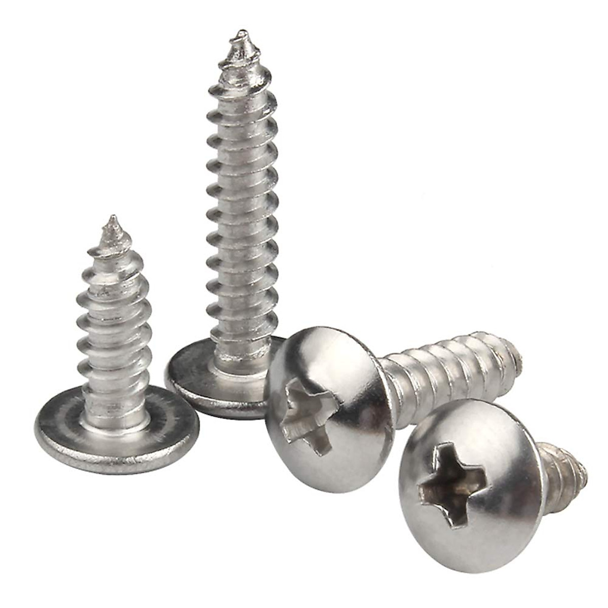 Yudesun Stainless Self Tapping Screws - Wood Screws M3 M4 M5 M6 Corrosion Protection 304 Stainless Steel Mushroom Head