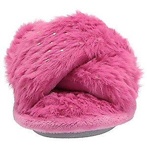 Dearfoams unisex child Slide Slipper, Pink Polish, 1 Big Kid US
