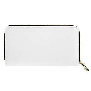 FOR U DESIGNS Fashion Women Pu Leather Purse Simple Polka Dot Black Zipper Wallet Passport Holder