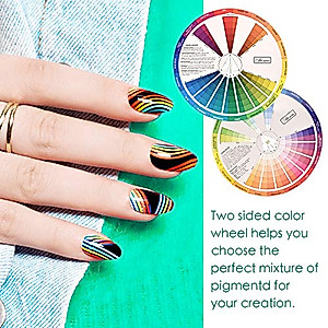 Creative Color Wheel, Paint Mixing Learning Guide Art Class Teaching Tool for Makeup Blending Board Chart Color Mixed Guide Mix Colours (9.25inch)