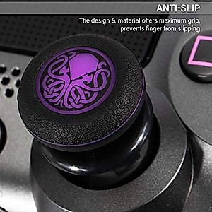 Playrealm FPS Thumbstick Extender & Printing Rubber Silicone Grip Cover 2 Sets for PS5 Dualsenese & PS4 Controller (Cthulhu Secret)