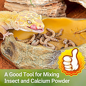 REPTI ZOO Reptile Cricket Powder Mixer, Insect Calcium Mixer, Cricket Nutrients Shaker for Gecko Snake Lizards, Feed Dispenser for Reptile & Amphibians | Terrarium Tank Accessories